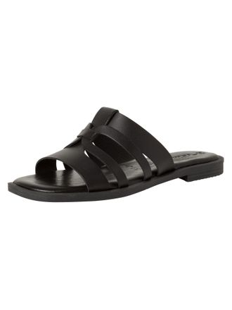 Tamaris Damen Mules Pantoletten Leder Blockabsatz Sommer; BLACK/schwarz; 36 EU