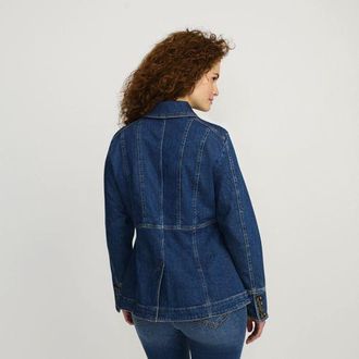 Lands End Soft Denim Utility-Jacke, Damen, Gr&ouml;&szlig;e:40-42 regular, Blau, Elasthan/Baumwoll-Mischung, by Lands End