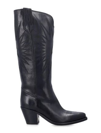 Golden Goose Stiefel - Wish Star Black Leather Mid-Calf Boots - Gr. 36 (EU) - in Schwarz - f&uuml;r Damen