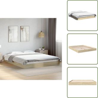 vidaXL Vidaxl - Cadre de lit sans matelas ch&ecirc;ne sonoma 160x200 cm - Cadre De Lit - Lit Double - Lit Moderne - Lit Ch&ecirc;ne Sonoma - Meuble Chambre &agrave; Coucher