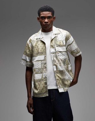 Dickies Glandorf - Chemise manches courtes &agrave; &eacute;cusson - Blanc cass&eacute;