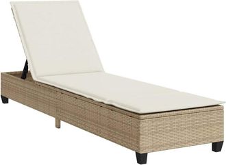 vidaXL Vidaxl - Sonnenliege mit Auflagen Beige 55x200x25,5cm Poly Rattan
