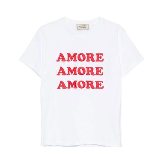Alessandro Enriquez Femme, Tops, Blanc, Taille: 36 FR T-shirt Amore