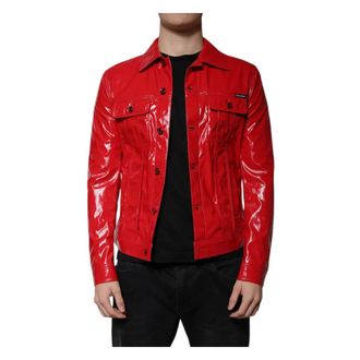 Dolce & Gabbana Biker Jacket - Homme - Vestes - Rouge - Taille: M