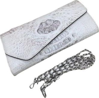 Generic Sac cabas pour femme, cr&eacute;ateur de mode, en cuir dalligator v&eacute;ritable, &agrave; rabat et cha&icirc;ne, style crocodile, port&eacute; &eacute;paule