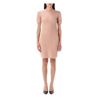 Fendi Rosa Strick Mini Kleid mit FF Motiv - - Dresses - Damen - Rosa - 2XS