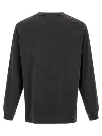 Maison Kitsun&eacute; Circle Stamp Graphic Long-Sleeve T-Shirt - Black
