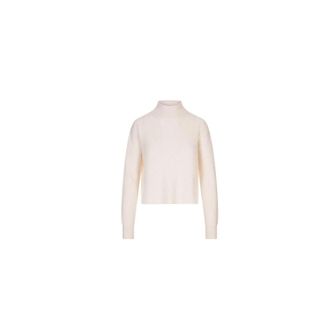 Max Mara Pull col montant Fufy c&ocirc;tel&eacute; - Femme - Pulls - Blanc - Taille: 42 FR