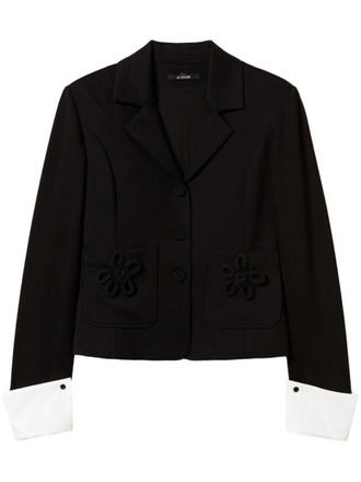 Twin-Set blazer &agrave; fleurs appliqu&eacute;es - Noir