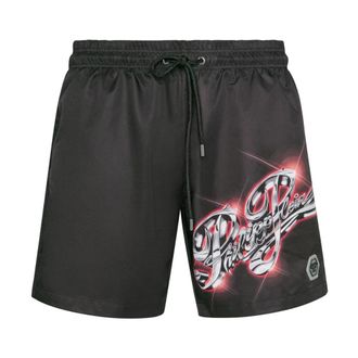 Philipp Plein Jogging Bedruckte Shorts Hologramm - - Swimwear - Herren - Schwarzk - S