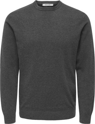 Only & Sons Herren Onsloui Reg 12 Mel Crew Knit Noos, Dark Grey Melange, Medium