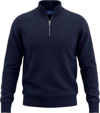 Bl'ker Maglione Half Zip Chris - - Knitwear - Herren - Blau - L