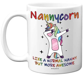 Stuff4 Nanny Geburtstagsgeschenke - Nannycorn - Best Nanny Tasse, Happy Birthday Tasse, besondere Weihnachtsgeschenke von Enkelkindern, lustige Weihnachtstas