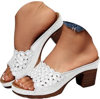 Generic Sandales orthop&eacute;diques compens&eacute;es pour femme 2026 - Soutien de la vo&ucirc;te plantaire - Sandales habill&eacute;es &agrave; bout ouvert - Pour mariage, f&ecirc;te, style d&eacute;con