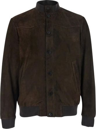 low brand Homme, Vestes, Brun, Taille: XL Camoscio Fondo Maglia