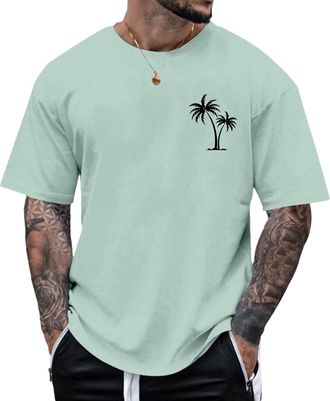 Minetom Oversized Tshirt Herren Rundhals Kurzarm Oberteil Weit Geschnittenes Longshirt Basic Vintage Clothes Gym T-Shirt Herren Oversize Fit Sweatshirt Top Lo