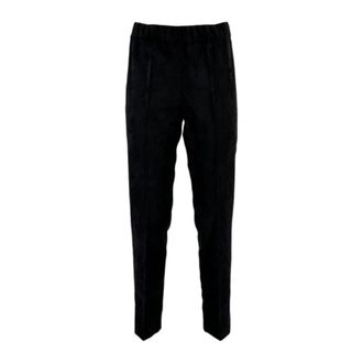 D.exterior Schwarze Samt Zigarettenhose - - Trousers - Damen - Schwarzk - L