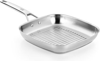 Bra Signature Grillpfanne mit Rillen, 28 cm, aus Edelstahl, ohne Antihaftbeschichtung, ergonomischer Griff, f&uuml;r alle Herdarten geeignet
