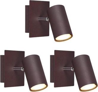 Trio Leuchten Wandspot Marley 802400124, Metall rostfarbig, Wandspot 1-flammig, exkl. 1 x GU10 (Packung mit 3)