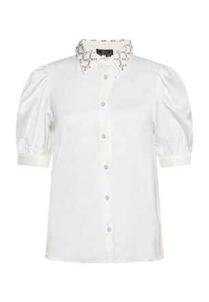 Faina Hemdbluse Damen Wollwei&szlig;