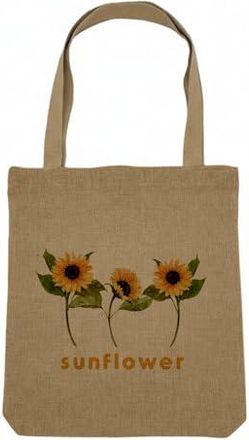 Fabulous Sac Shopping Tote Bag Aspect Lin - Sunflower Flowers Watercolour Chic Garden Love - Sac de Courses Toile Epaisse 360g Beige Naturel Cabas Port&eacute; Epaule