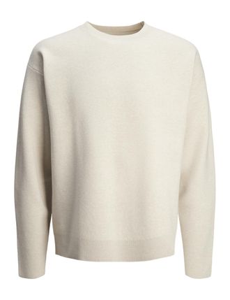Jack & Jones JACK&JONES Herren Jprblabradfort Knit Crew Neck Strickpullover, Greige/Detail:Melange, Large