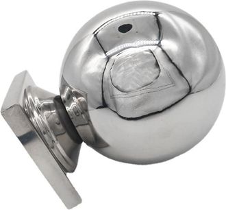 Milisten Edelstahl Gartenkugel Hohl 100x100mm Mit Sockel Poliert Reflektierend Wetterbest&auml;ndig Dekorationskugel F&uuml;r Au&szlig;engarten Und Handlauf