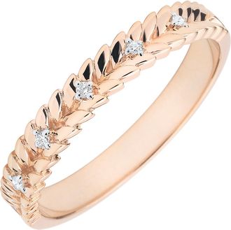 Edenly Ring Verzauberter Garten - Diamant Flechtwerk - Roségold - 18 Karat