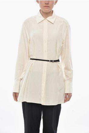 Givenchy Silk Shirt With Slim Belt size 40