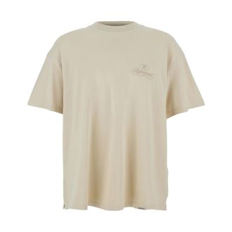 Represent Represent, Homme, Tops, Beige, Taille: M Logo Crewneck T-shirt Beige Cotton Man