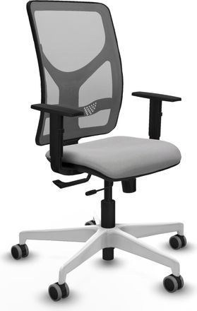 Piqueras y Crespo B&uuml;rostuhl, grau, mit 1D-Armlehnen, h&ouml;henverstellbare Lendenwirbelst&uuml;tze, ausgestattet mit Syncro/Traslack und Schneideschaum, mit Rollen von 65 mm, Pa