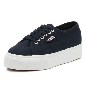 Superga 2790 Linea Updown Flatform Damen Sneaker, Blau (Navy-Offwhite), 40 EU