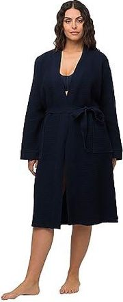 Ulla Popken Bademantel Robe de Chambre, Bleu Nuit, 48-50 Femme