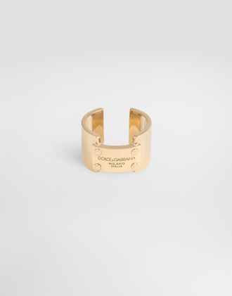 Dolce & Gabbana Ring Mit -logoplakette - Mann Bijoux Gold Metall M