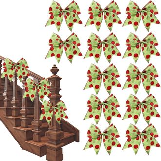 Generico Weihnachtsschleife | 15 cm Partyartikel | 12 Schleifen, rot und gr&uuml;n, Weihnachtsdekoration | f&uuml;r den Innenbereich, Hauptt&uuml;r, Kamin, Treppen, Tisch, Ve