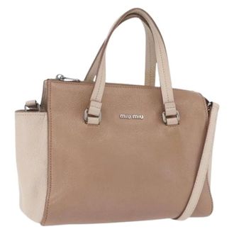 Miu Miu Sac &agrave; main Pre-owned - Femme - Pre-owned - Beige - Taille: ONE Size