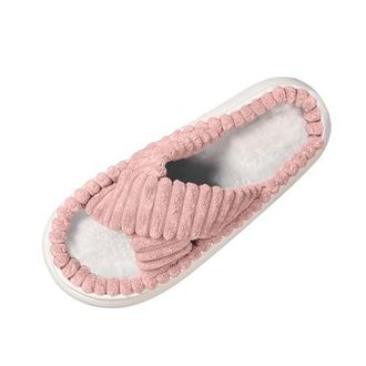 Generic Pantoufles &agrave; bout ouvert pour femme - Chaudes et d&eacute;contract&eacute;es - &Eacute;l&eacute;gantes - L&eacute;g&egrave;res - Respirantes - Antid&eacute;rapantes - Confortables - Hiver, rose, 36.5