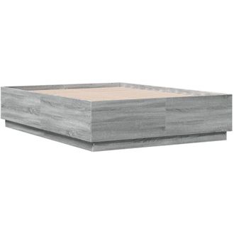 vidaXL Bettgestell Grau Sonoma 135x190 cm Holzwerkstoff Vidaxl