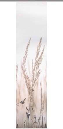 Vision S Schiebegardine RELVA Digitaldruck auf Bambus-Optik, mit Gräser-Motiv, 260x60cm, Farbe: Natur