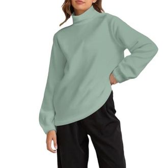 Generic T-shirt &agrave; manches longues pour femme - Pull &agrave; manches longues - Col rond - Automne - Col haut - Hiver - Pour femmes et filles - D&eacute;contract&eacute; - Streetwe