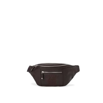 Iceberg Sac banane en cuir Horus avec broderie et &eacute;cusson logo - Homme - Sacs - Brun - Taille: ONE Size