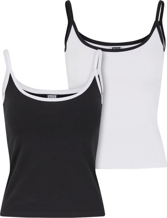 Urban Classics Damen T-Shirt 95% Baumwolle, 5% Elastan schwarz/weiß+weiß/schwarz S