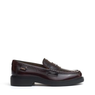Tod's Burgundy Leather Moccasin - Gr. 37 (EU) - in Weiß