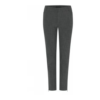 C.Ro Holzkohle Melange Hose mit Rei&szlig;verschlussdetails - - Trousers - Damen - Grau - 4XL
