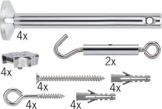 Paulmann 17834 Syst. c&acirc;ble access. c&acirc;ble Kit montage c&acirc;ble de tens&deg; 165 mm Chrome accessoires halog&egrave;ne syst. c&acirc;bles 12V incl. renvoi et attaches