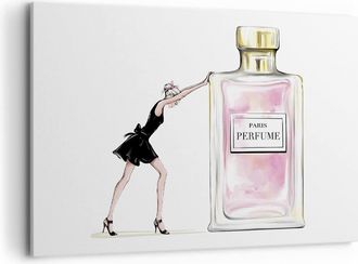 Arttor Wandbilder Dekoration Wohnzimmer Mode Frau Parfüm Bilder auf Leinwand 120x80cm Leinwandbild Schlafzimmer Küche Deko Wand Kunstdruck Art Groß XXL Wandd