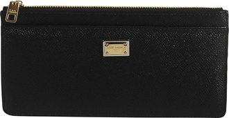 Dolce & Gabbana Femme, Accessoires, Noir, Taille: ONE Size Portefeuille Noir avec Fermeture &Eacute;clair
