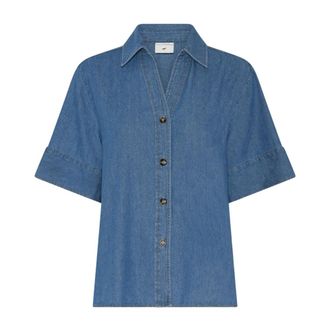 Julie Fagerholt - Heartmade Damen, Blusen & Hemden, Blau, LGr&ouml;&szlig;e