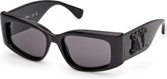 Max Mara Lunettes de soleil rectangulaires - unisex - Accessoires - Noir - Taille: 53 MM