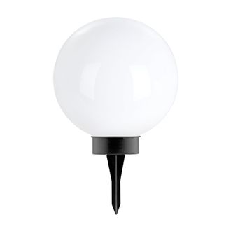 Eglo LED Solar Kugel Puglia, Gartenlampe mit Erdspie&szlig;, Solarlampe f&uuml;r au&szlig;en, Outdoor Lampe Garten aus Kunststoff in Schwarz und Wei&szlig;, warmwei&szlig;, IP44, &Oslash; 25 